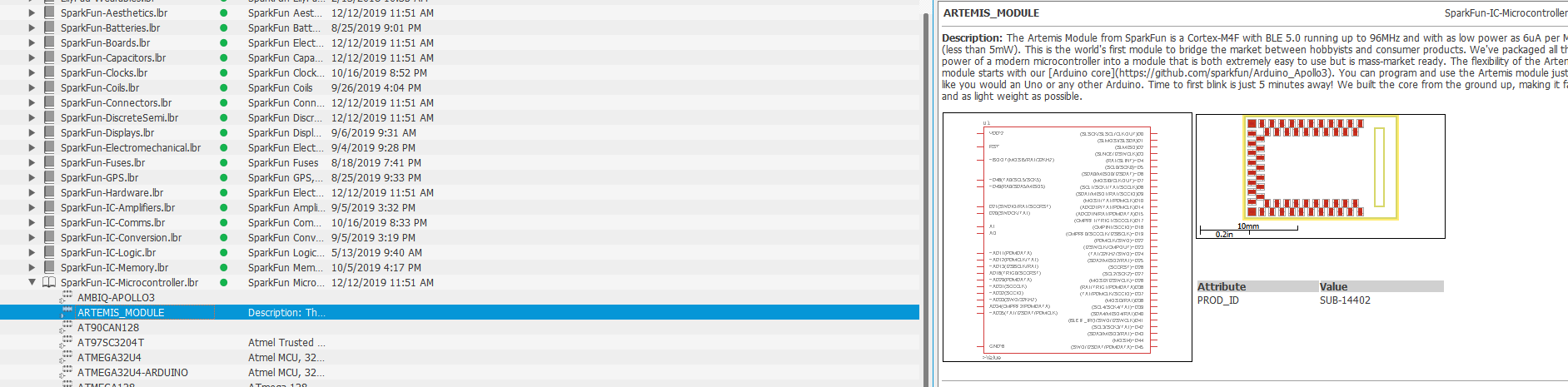 Cannot find Artemis Module in IC-Microcontrollers · Issue #150 · sparkfun/SparkFun-Eagle ...
