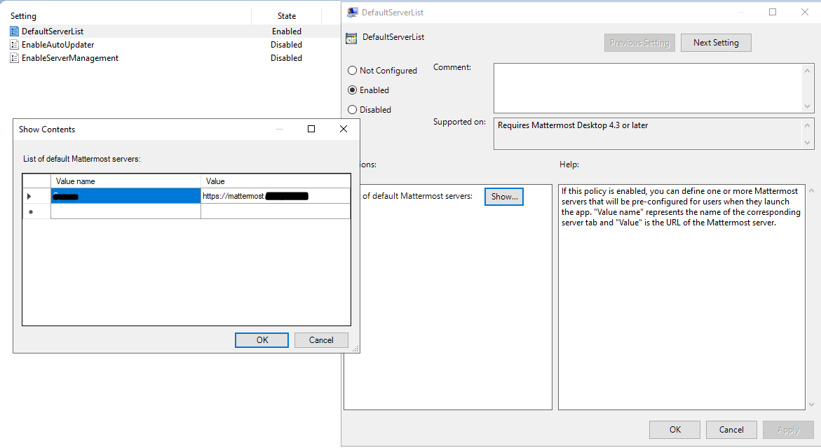 Onboarding screen blocked at the step of adding a new server despite the DefaultServerList GPO ...