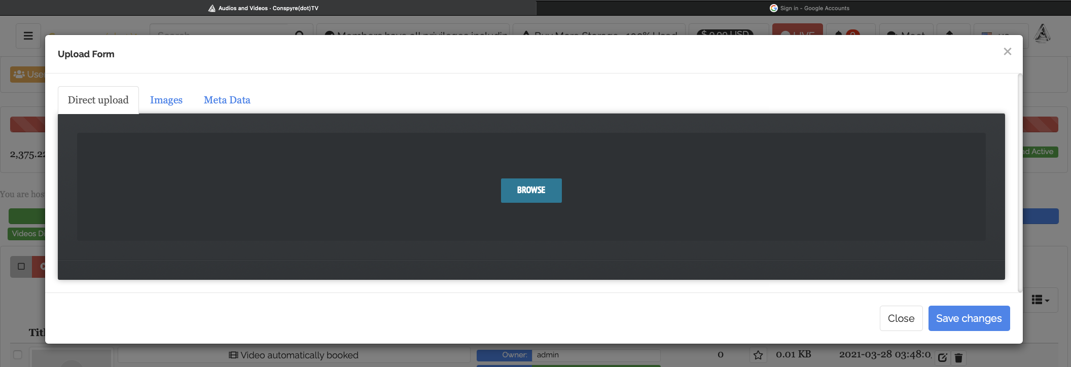 Direct Uploads pane supports single file and open through the filesystem open panel - yet - I ...