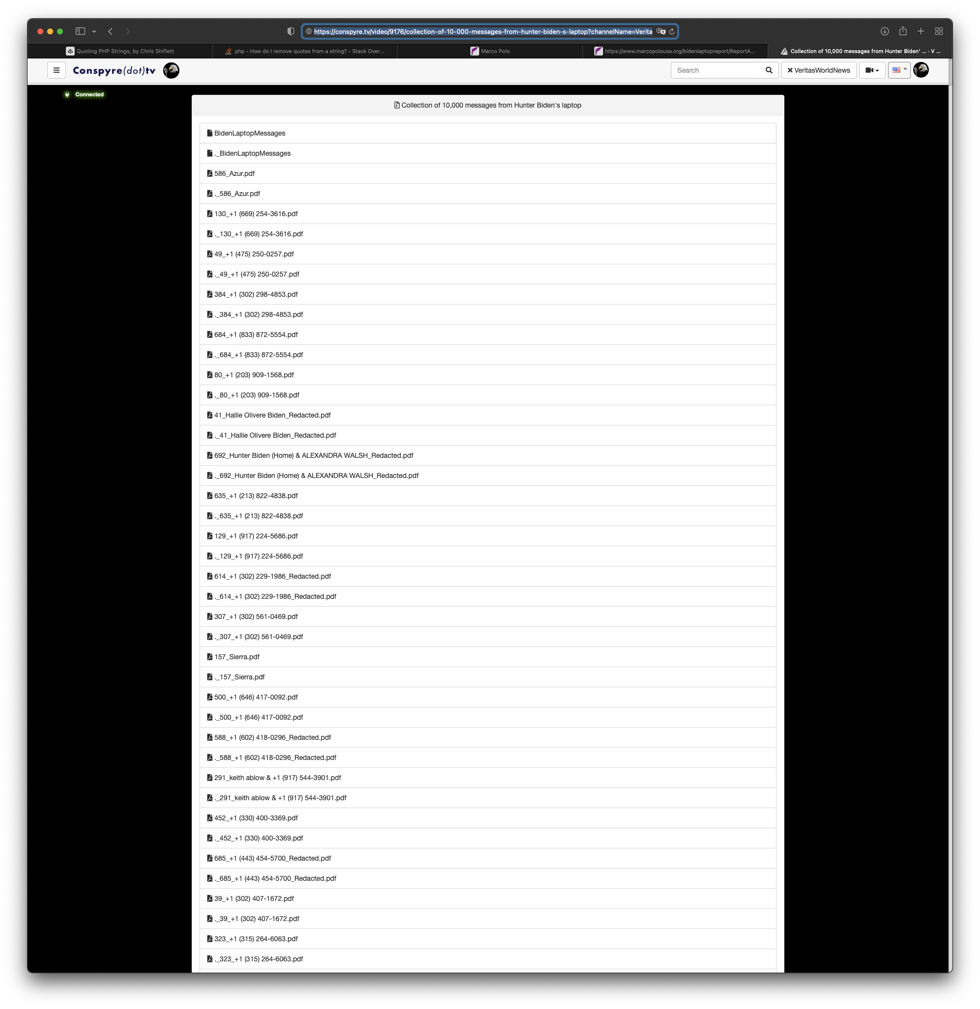 Zip archives display a list of their contents. This list must be in a ...