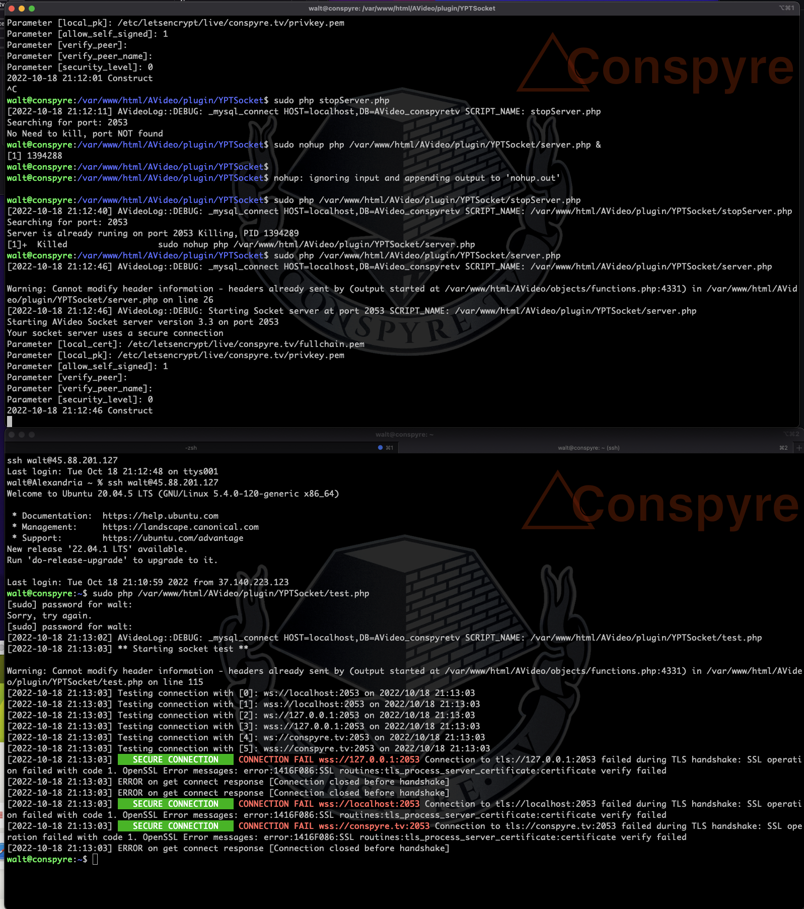 YPTSocket has fallen down, and can't get up. Even with help. · Issue #7268 · WWBN/AVideo · GitHub