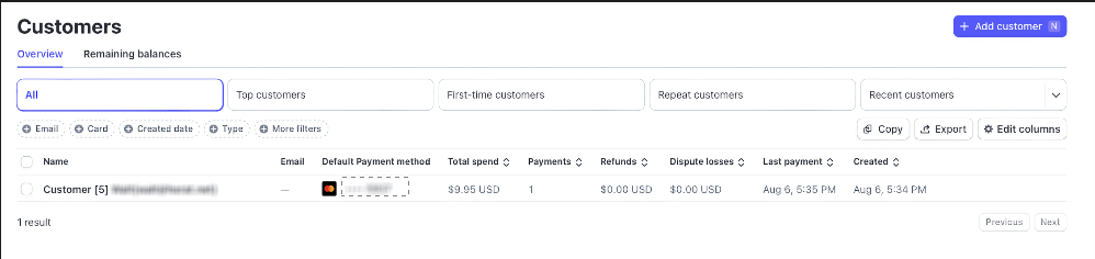 [Stripe, Subscription] After paying for subscription, Stripe shows a ...