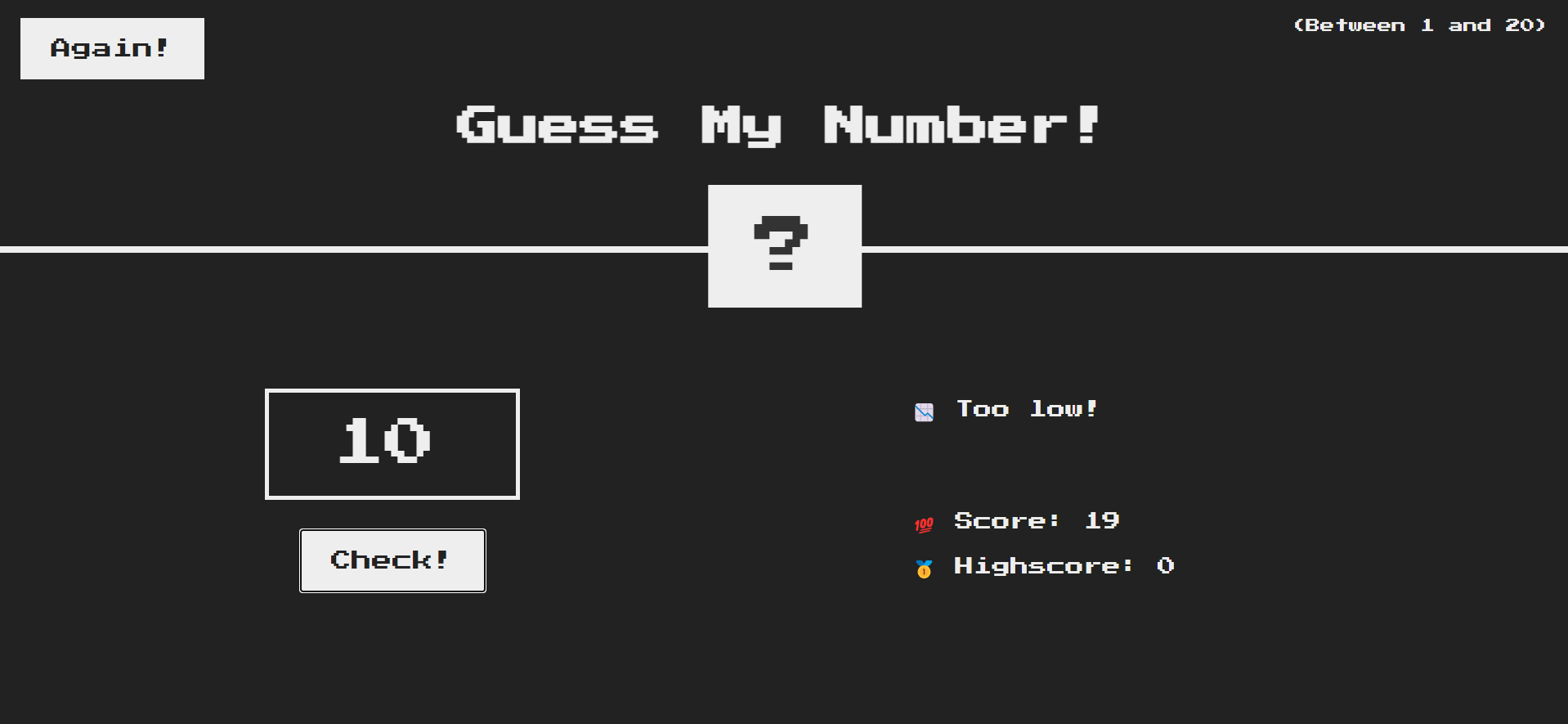 GitHub - Rivki7/guess-my-number: Guess My Number Game. Made as part of JS course on Udemy by ...