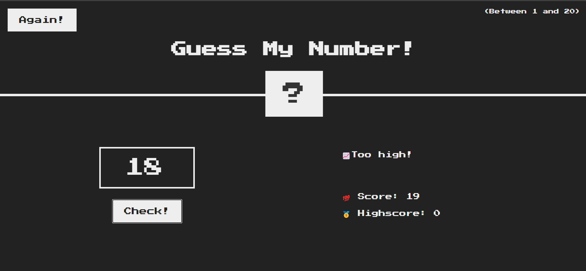 GitHub - Rivki7/guess-my-number: Guess My Number Game. Made as part of JS course on Udemy by ...
