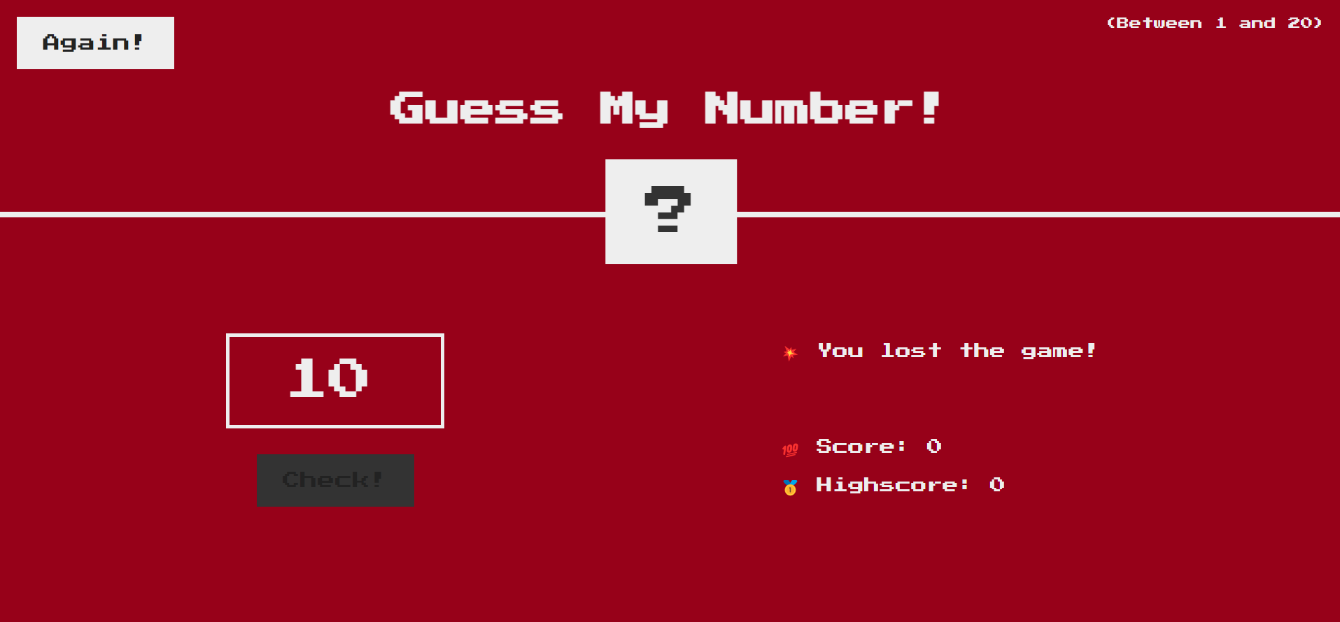 Github Rivki7 Guess My Number Guess My Number Game Made As Part Of Js Course On Udemy By