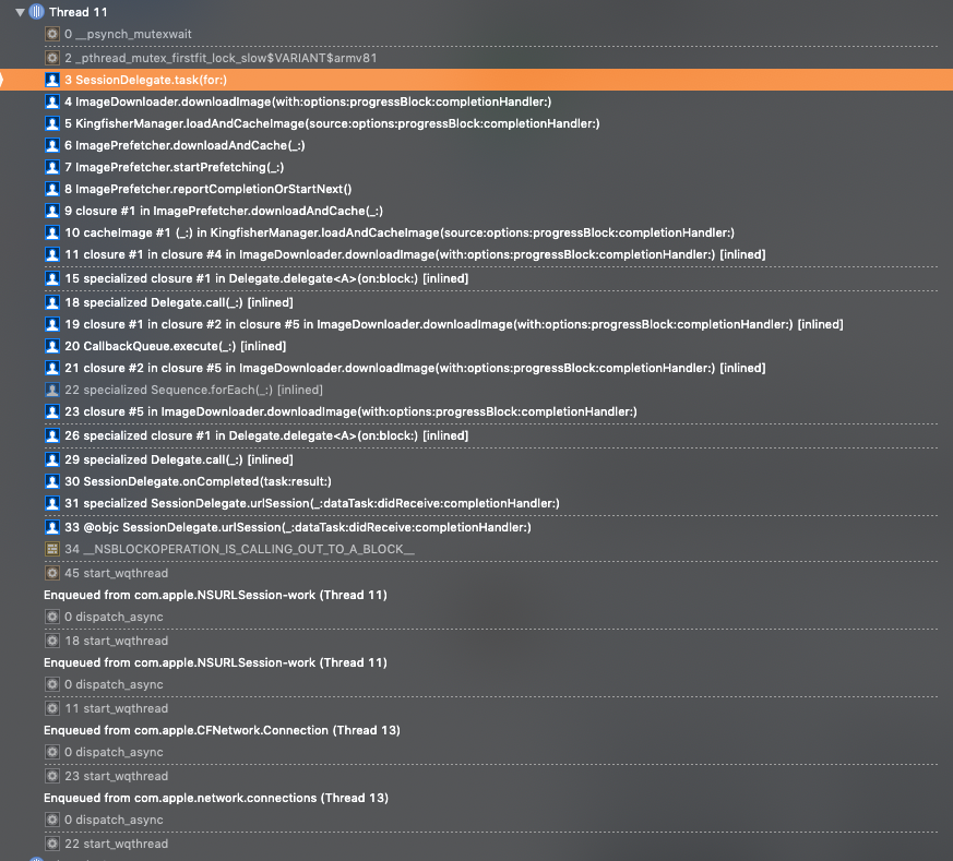 Possible Deadlock on SessionDelegate? · Issue #1121 · onevcat/Kingfisher · GitHub
