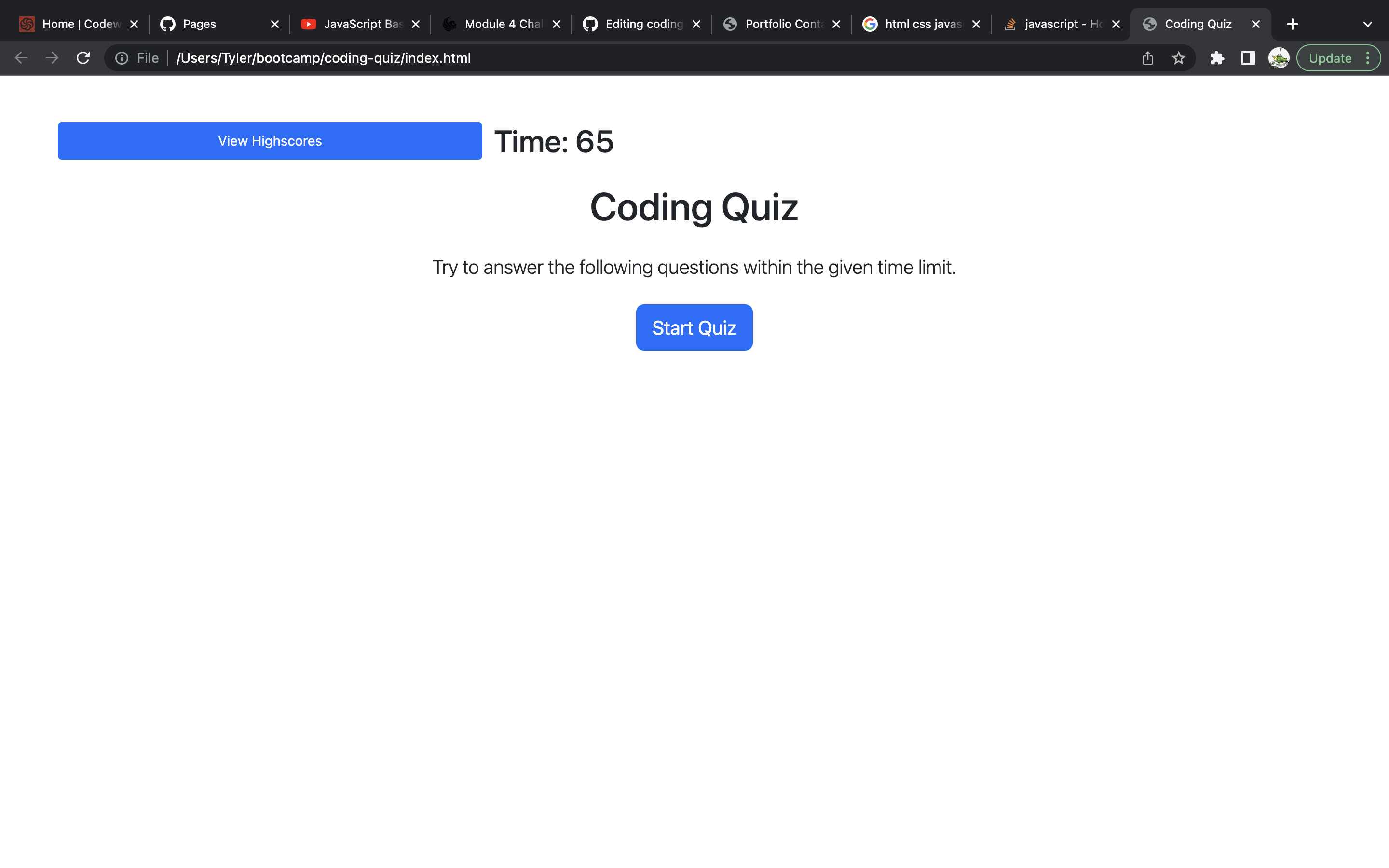 GitHub - r11tone/coding-quiz