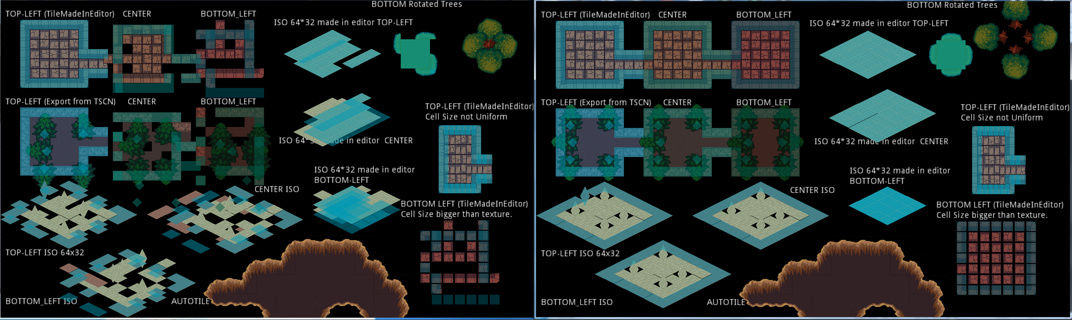 Tilemap origin BOTTOM_LEFT and CENTER displaces offset texture and I think it should not ...