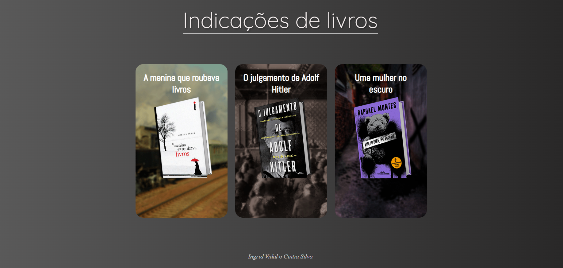 GitHub - ingrid-vidal/projeto-books: Projeto com indicações de alguns ...