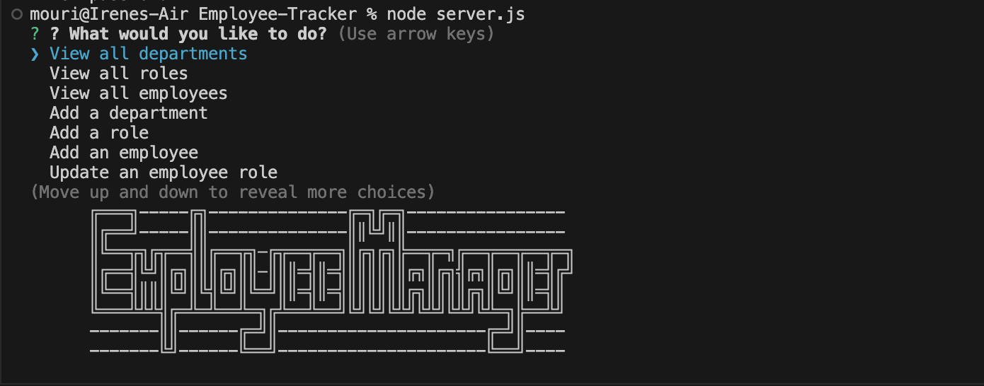 GitHub - ima2132/Employee-Tracker: SQL Challenge: Employee Tracker