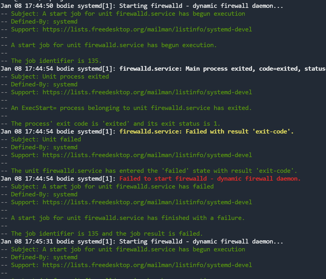 Firewalld service failed · Issue #927 · firewalld/firewalld · GitHub
