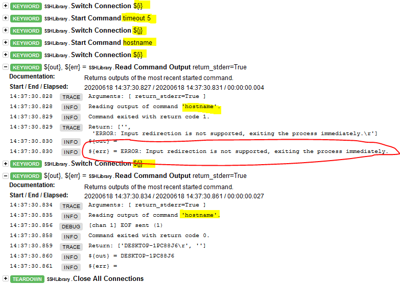 Incorrect Read Command Output INFO Message for Multiple Connections ...