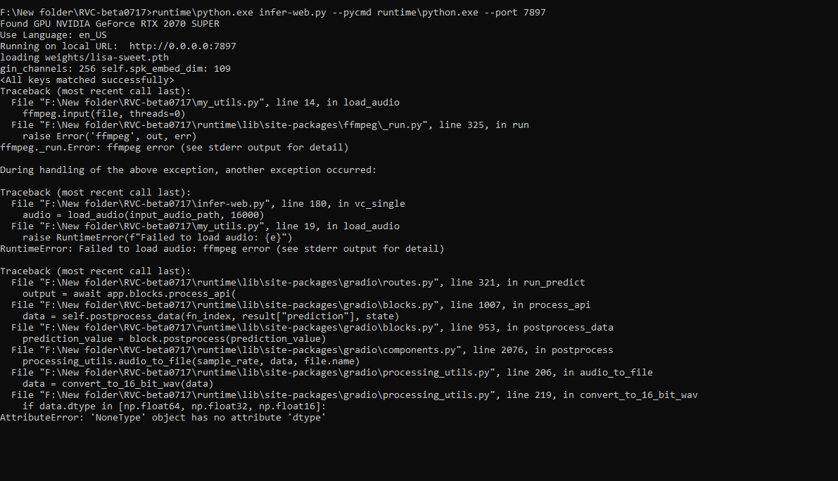cant comvert getting this error · Issue #943 · RVC-Project/Retrieval-based-Voice-Conversion ...