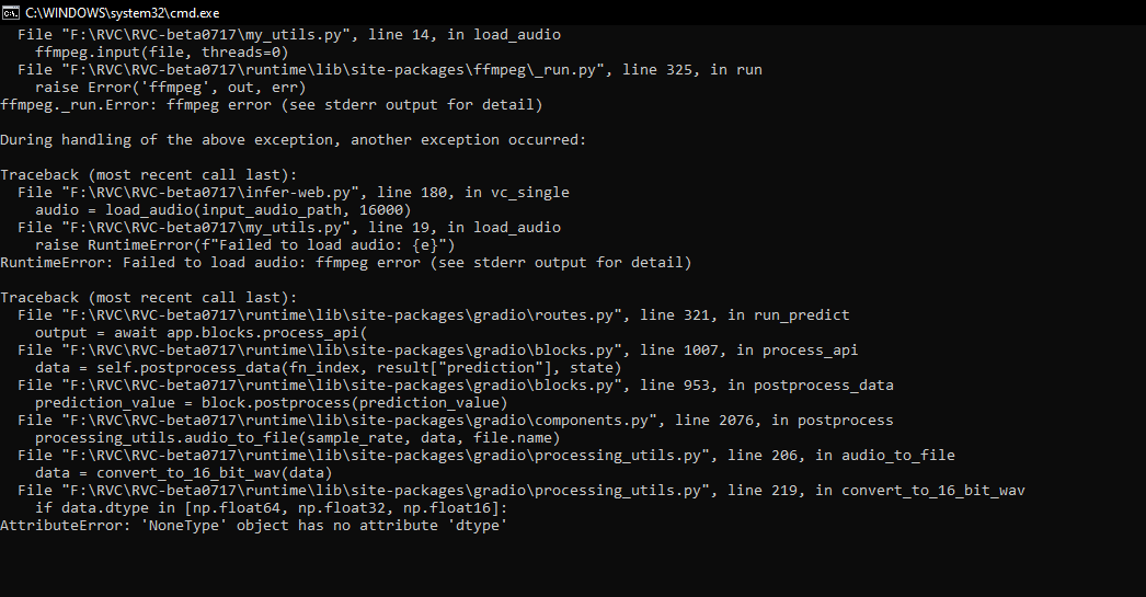 cant comvert getting this error · Issue #943 · RVC-Project/Retrieval-based-Voice-Conversion ...