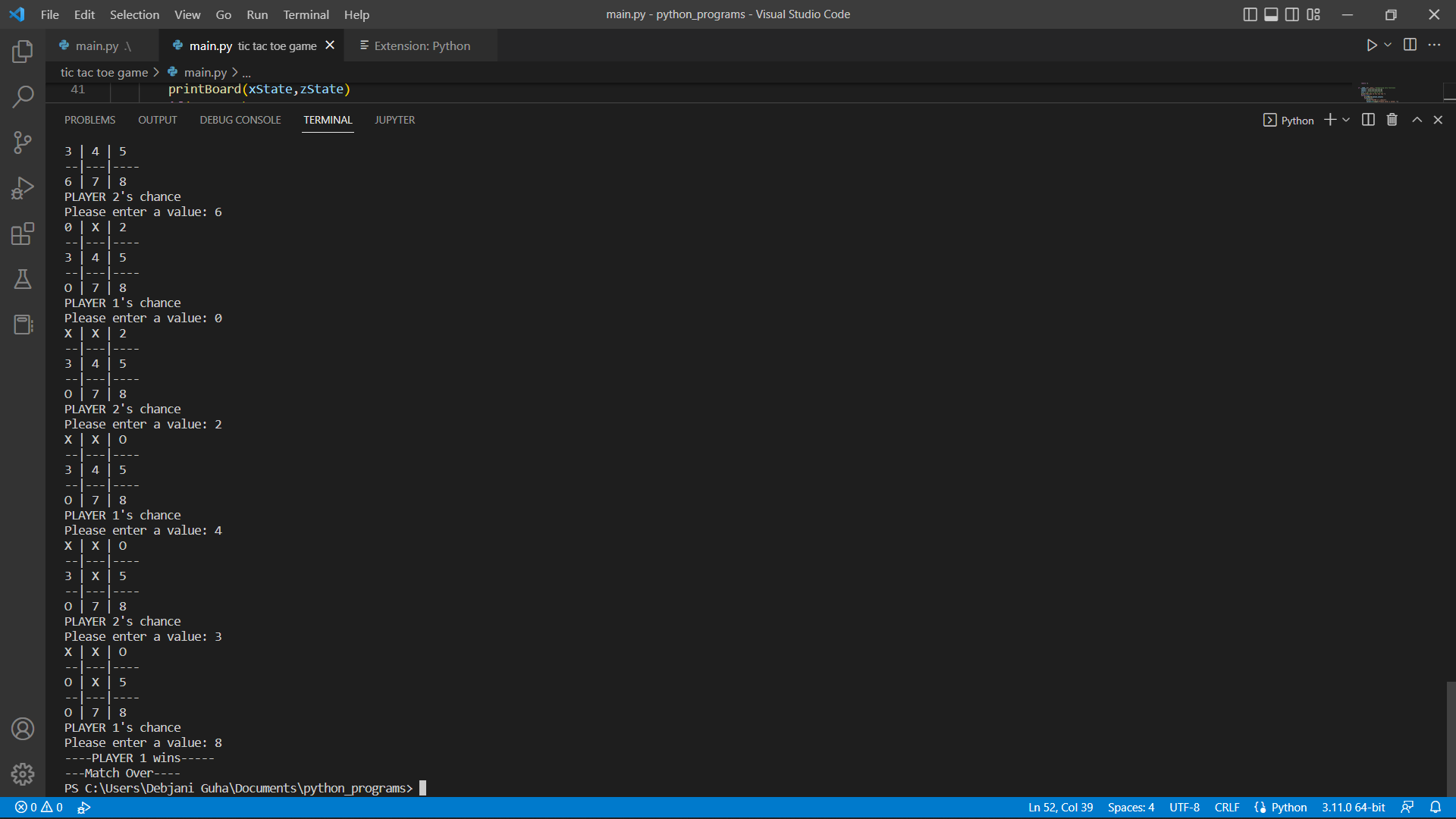 GitHub - Debjani-Guha-Biswas/Tic-tack-Toe-