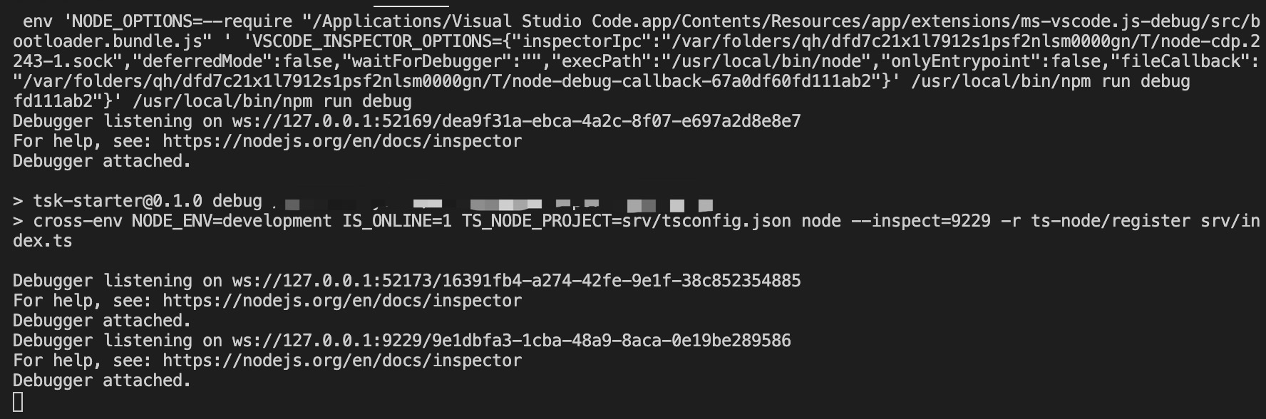Debugger attaches multi-times, and will run into the same port in --inspector-brk and can't ...