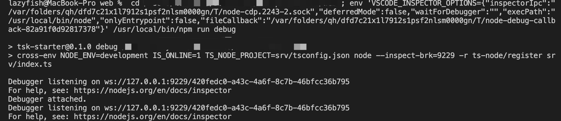 Debugger attaches multi-times, and will run into the same port in --inspector-brk and can't ...