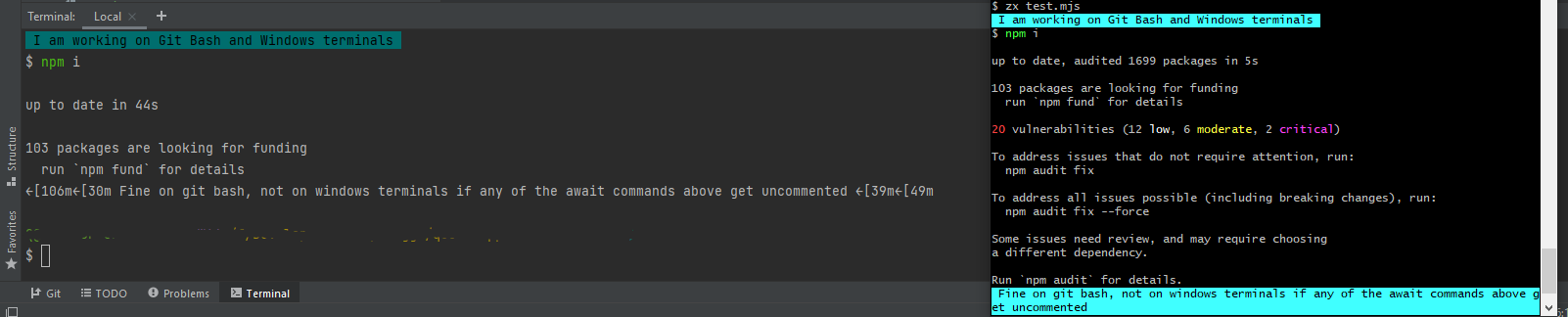 Output stream is broken after doing await commands? (windows, non-mintty?) · Issue #225 · google ...