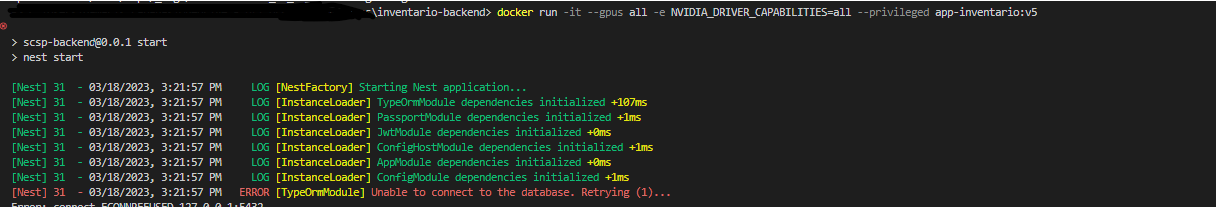 Nest 487576 Typeormmodule Unable To Connect To The Database Retrying 9 · Issue 5822