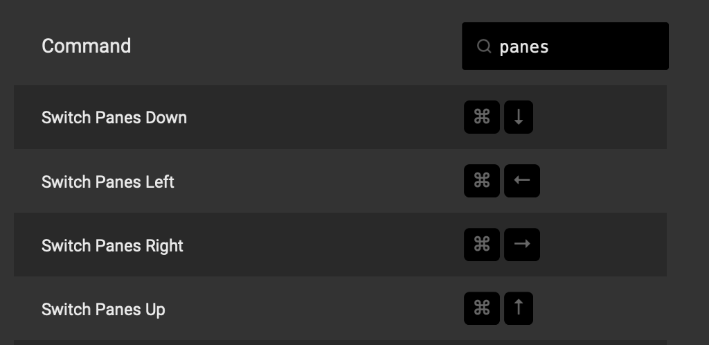 Reassigning "Switch panes up" to ⌘-↑ does not work after reassigning conflicting binding · Issue ...