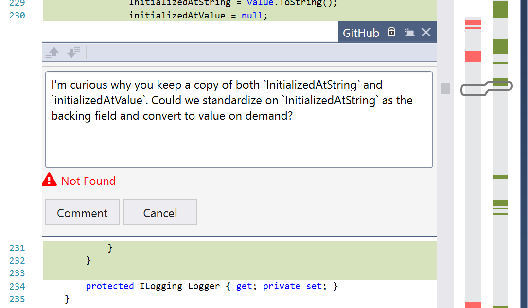 Inline comment box scrolls to top of page · Issue #1324 · github/VisualStudio · GitHub