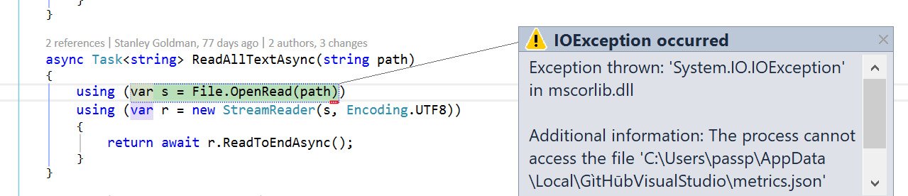 IOException when reading from/writing to metrics.json · Issue #1677 ...