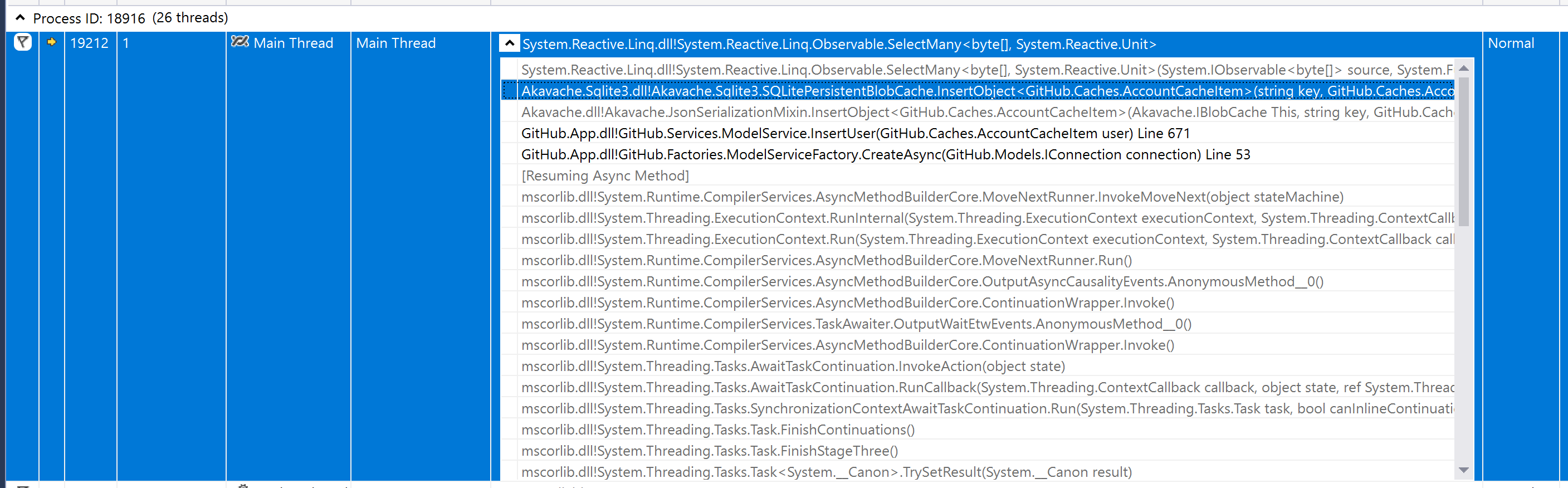 Hang with Akavache on Main thread · Issue #1678 · github/VisualStudio · GitHub