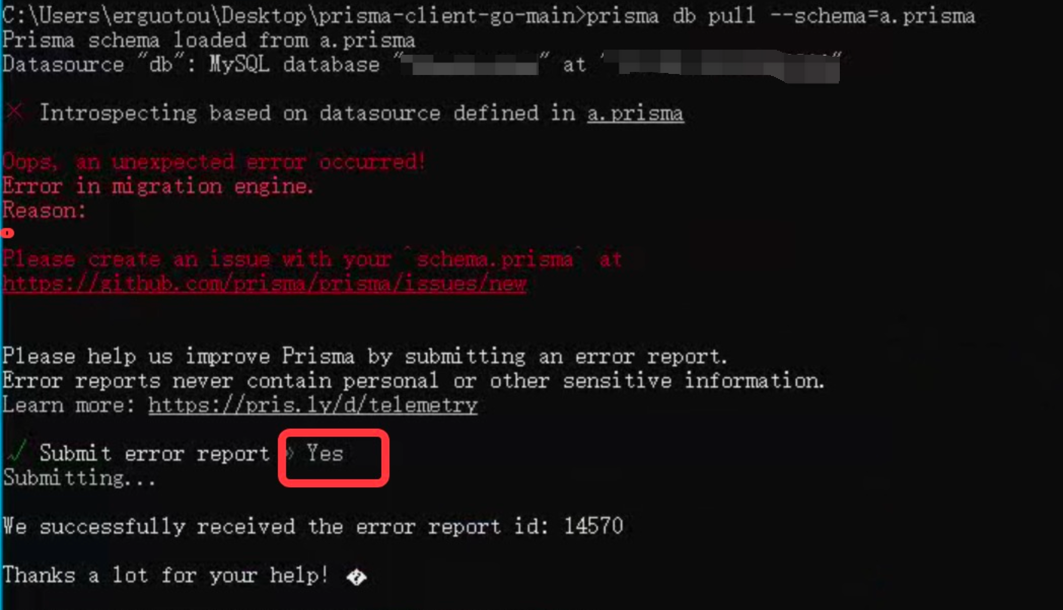 run introspection-engine.exe directly exit #17985 · Issue #17989 · prisma/prisma · GitHub