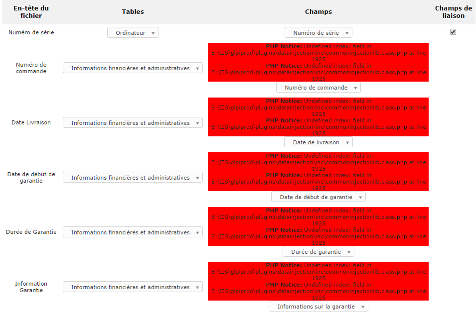 Php Notice Undefined Index Field · Issue 43 · Pluginsglpi Datainjection · Github