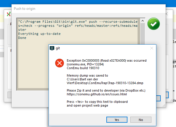 Push Error:Exception 0xC0000005 (Read x0341A000) was occurred · Issue #1926 · Maximus5/ConEmu ...
