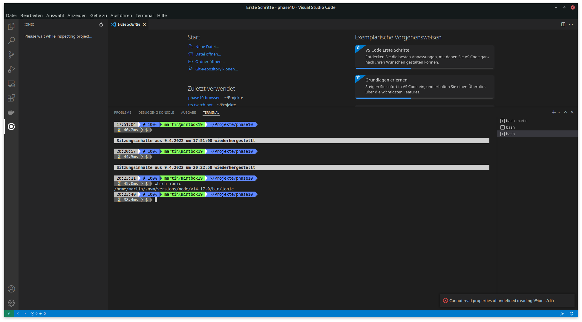 Error when trying to initialize a new ionic project · Issue #32 · ionic-team/vscode-extension ...