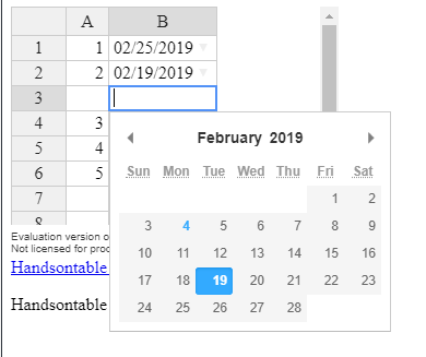 Last selected date instance is repeating in all new rows. · Issue #5757 · handsontable ...