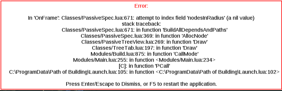 In 'OnFrame': Classes/PassiveSpec.lua:671: attempt to index field 'nodesInRadius' (a nil value ...