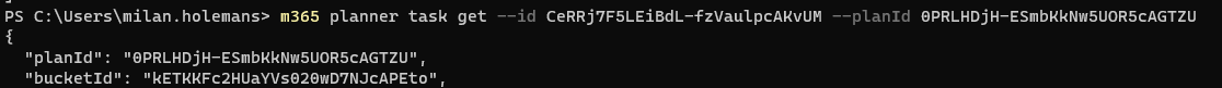 `planner task get` missing validation + docs addition · Issue #3433 · pnp/cli-microsoft365 · GitHub