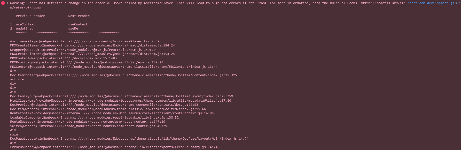 Fix Docusaurus AsciinemaPlayer component · Issue #4791 · pnp/cli-microsoft365 · GitHub