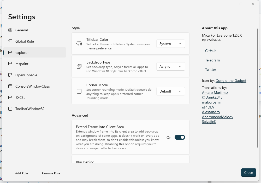 Unable to apply settings in 22H2 APPs · Issue #182 · MicaForEveryone/MicaForEveryone · GitHub