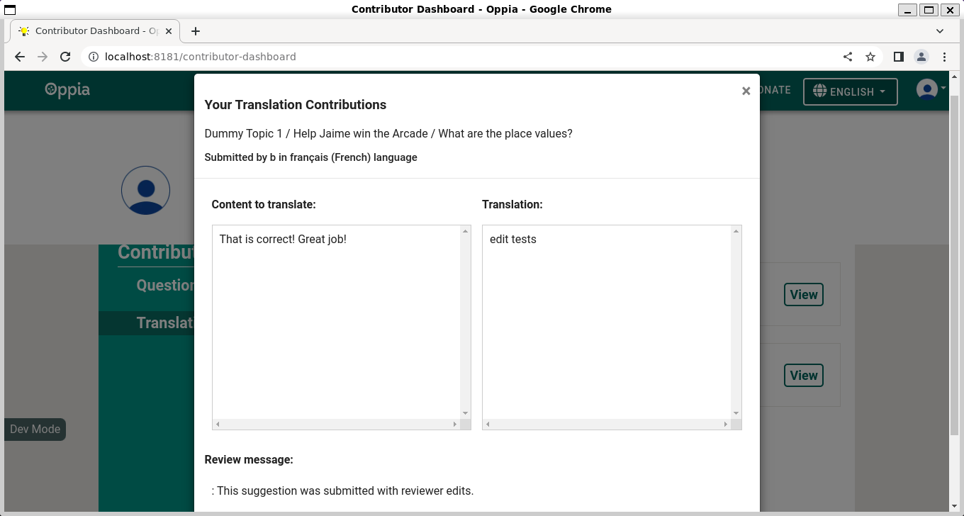 [BUG]: Suggestion submitted with edits has extraneous colon in review message · Issue #17936 ...