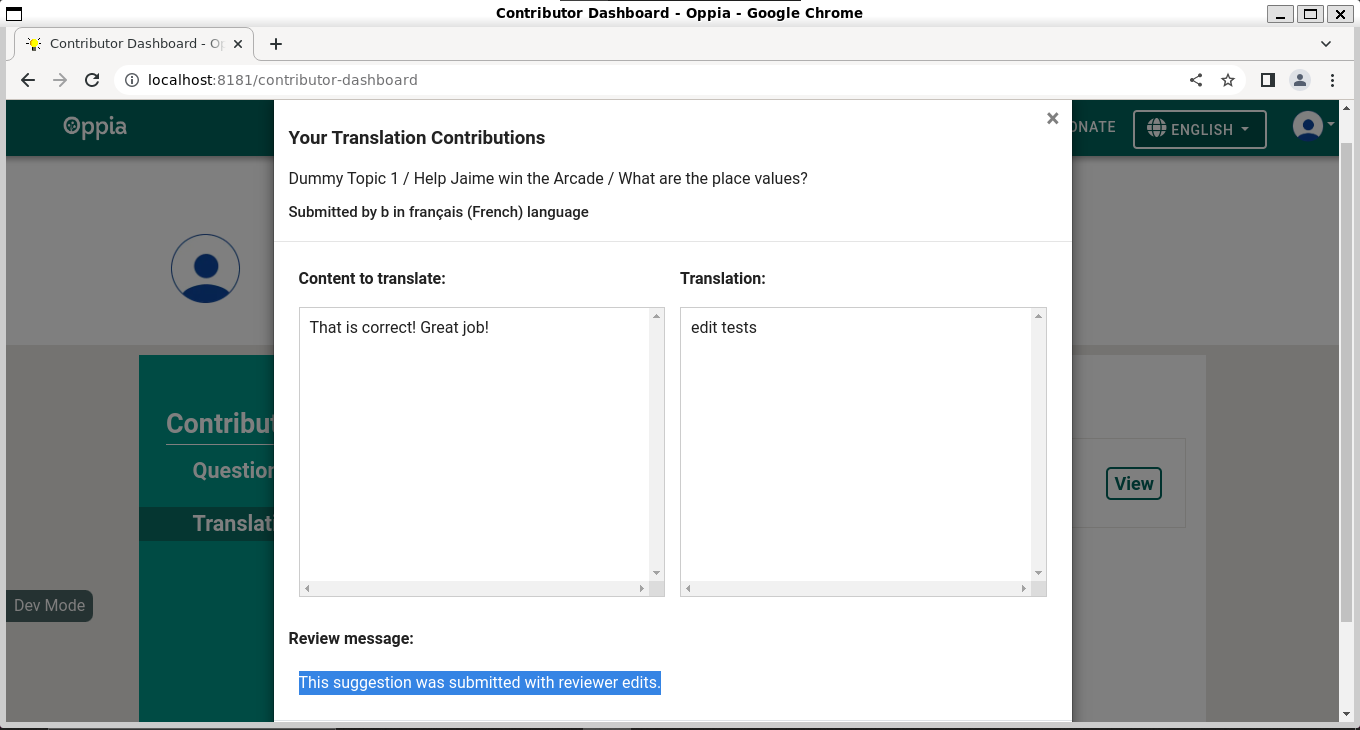 [BUG]: Suggestion submitted with edits has extraneous colon in review message · Issue #17936 ...