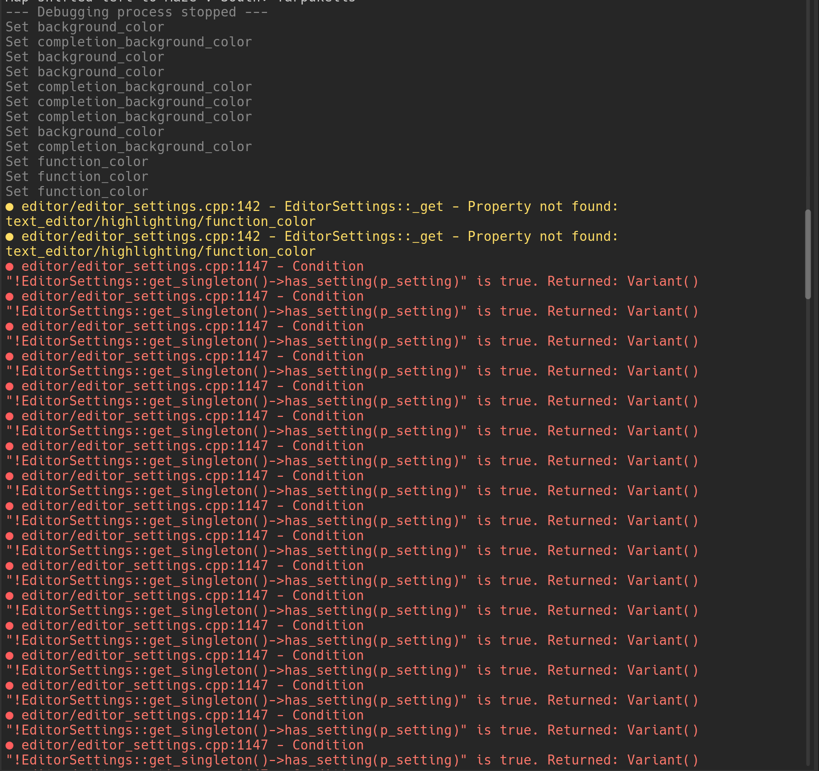 Syntax highlighting color editor setting deleted itself when reset ...