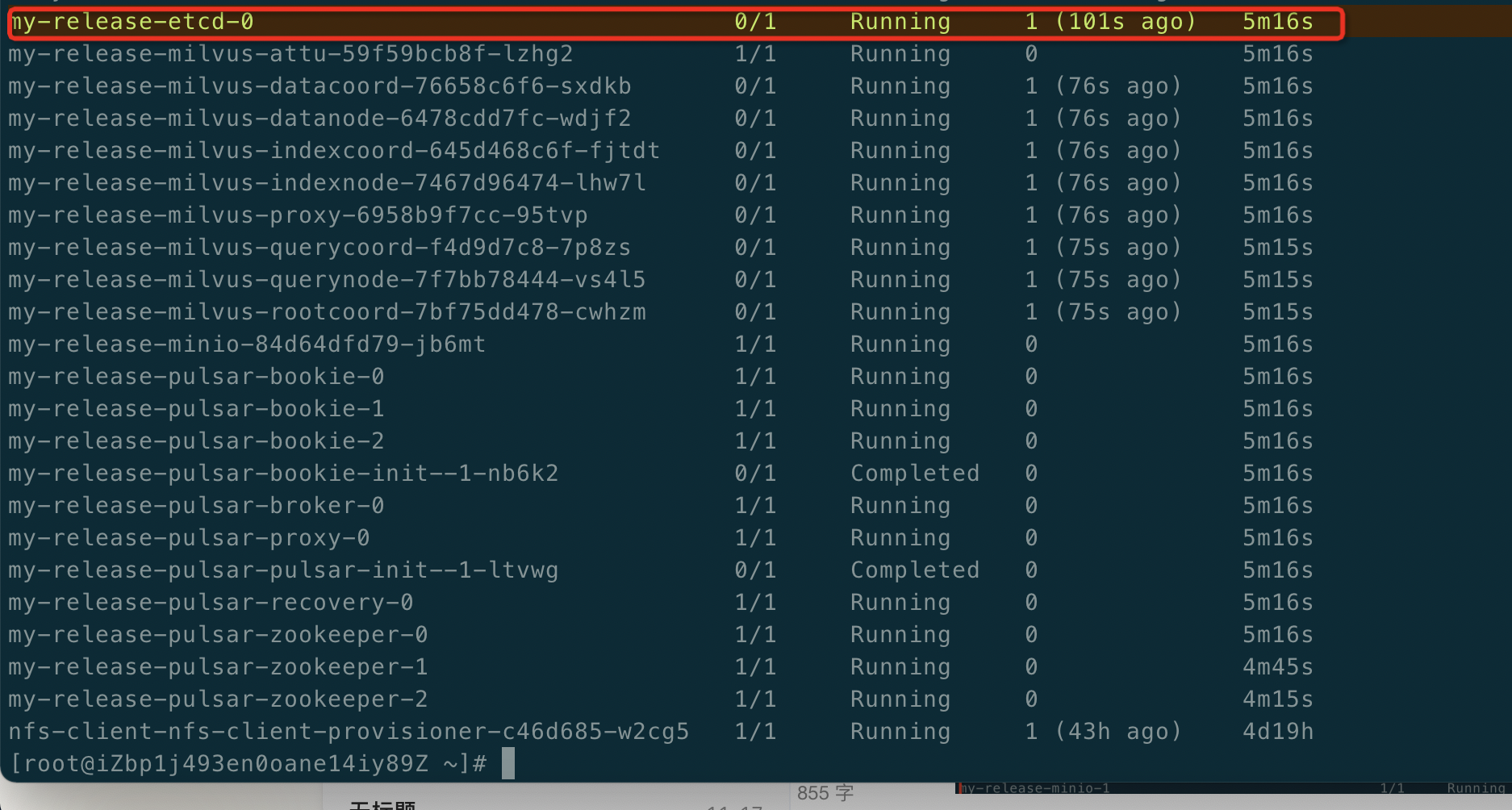 [Bug]: Failed to deploy the stand-alone version of etcd that comes with the milvus cluster ...