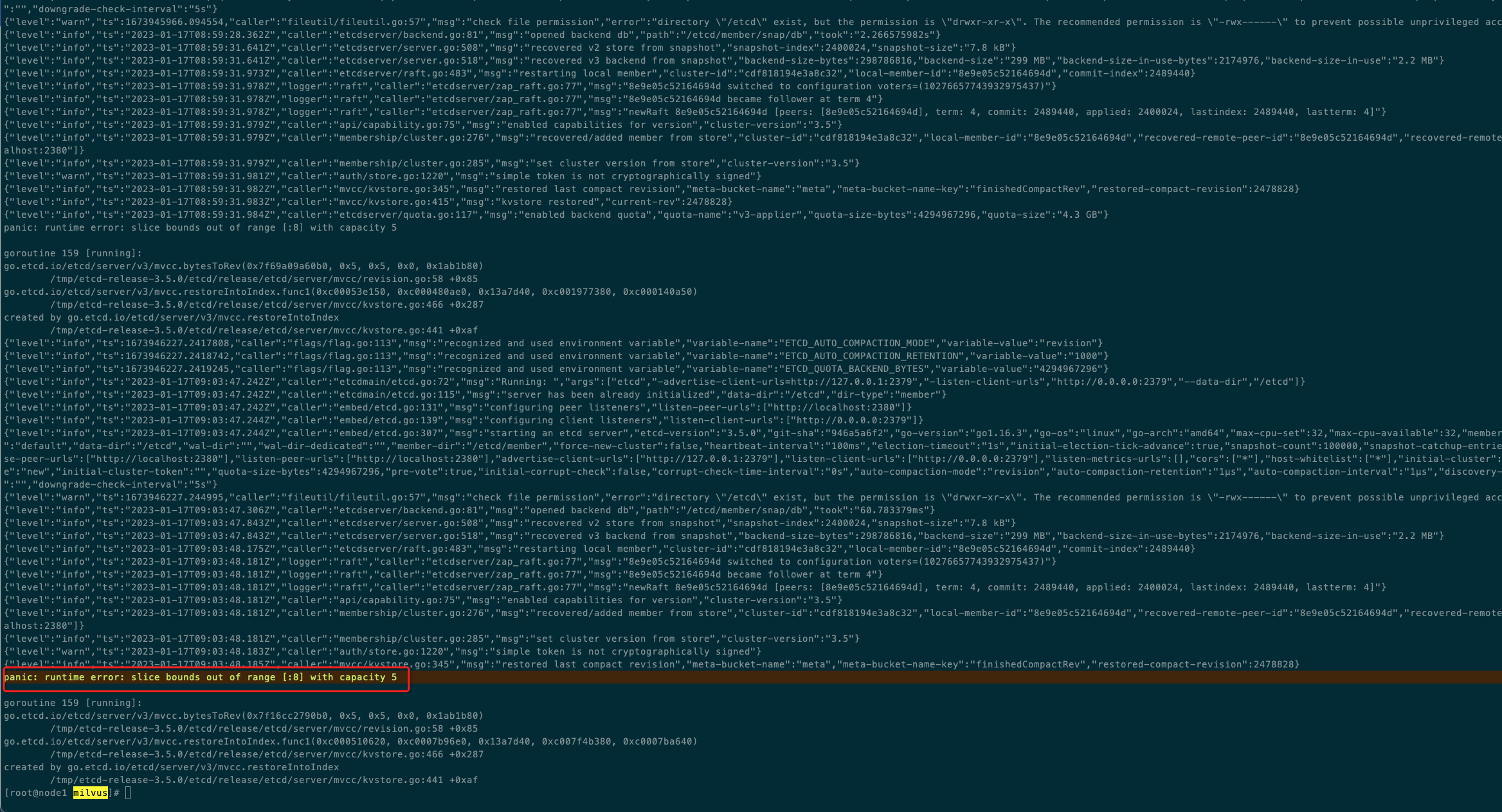 milvus单机版etcd启动失败 · milvus-io milvus · Discussion #21774 · GitHub