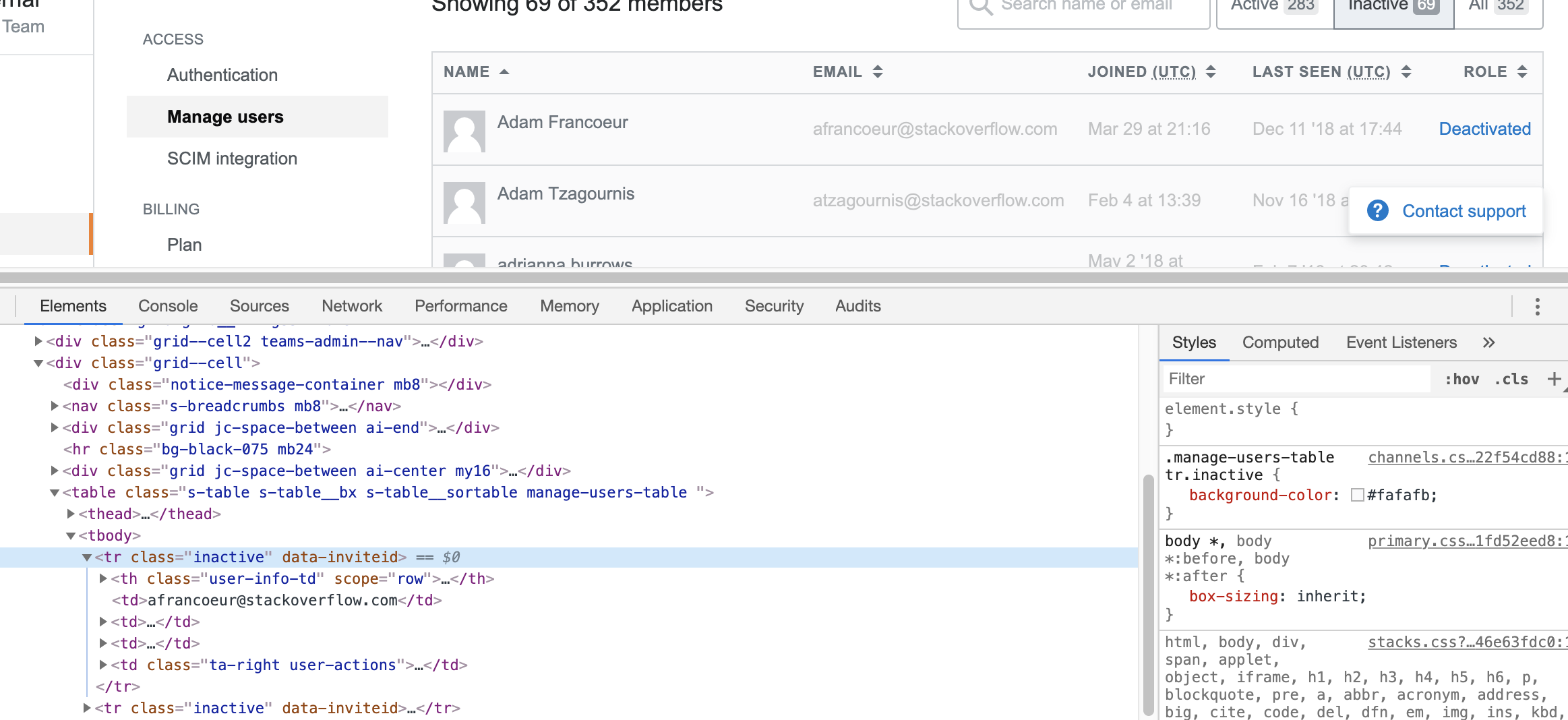 Inactive class for table rows · Issue #361 · StackExchange/Stacks · GitHub