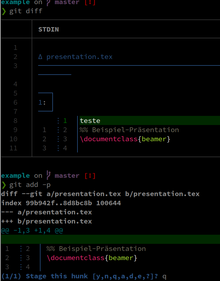 🐛 git add -p added lines are shown empty · Issue #557 · dandavison/delta · GitHub