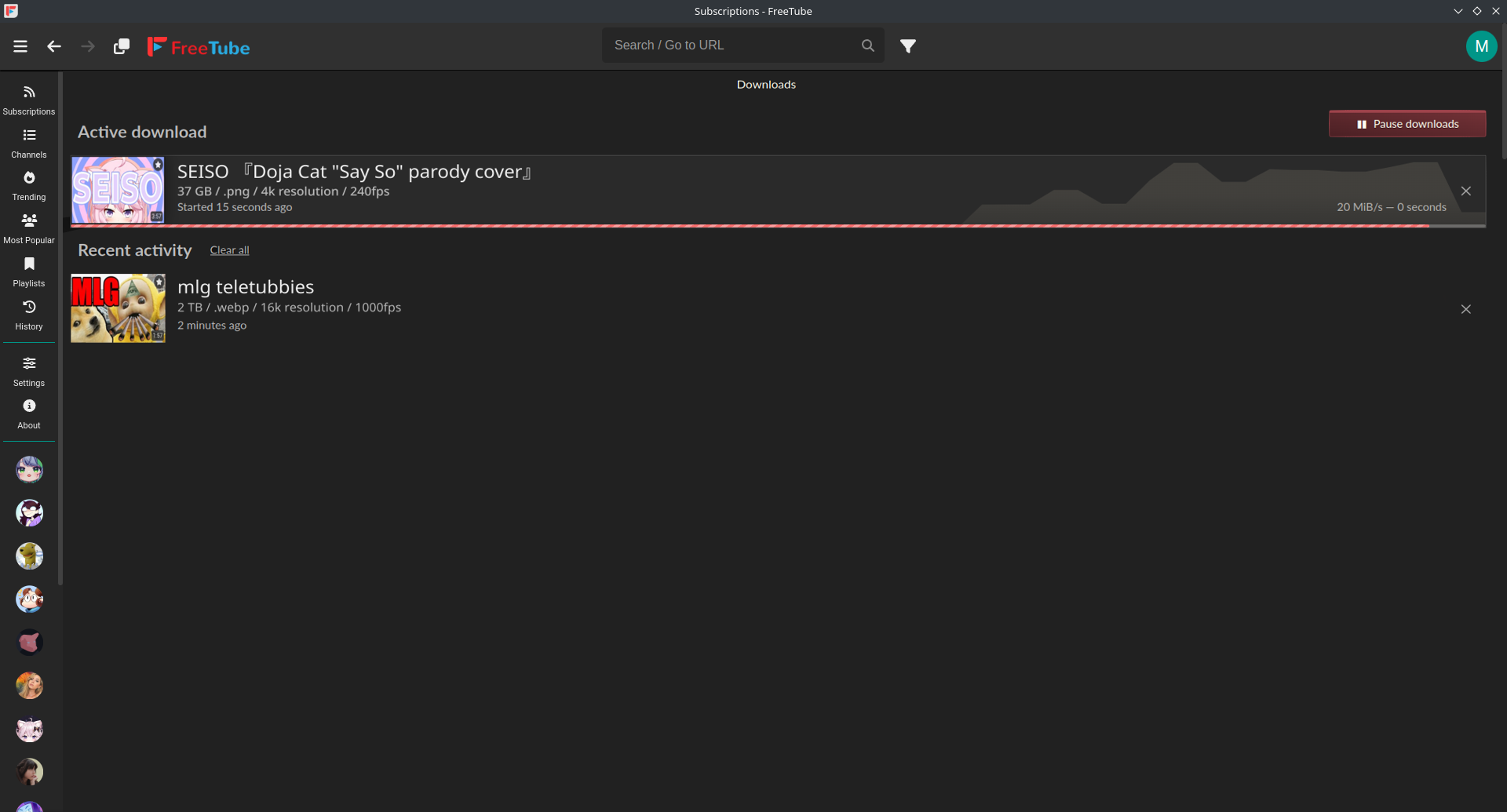 [feature Request] Video Download Management Page · Issue 3932 · Freetubeapp Freetube · Github