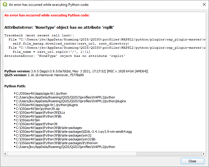 Level 3 data gives Python error · Issue #10 · WAGIS/wap_plugin · GitHub