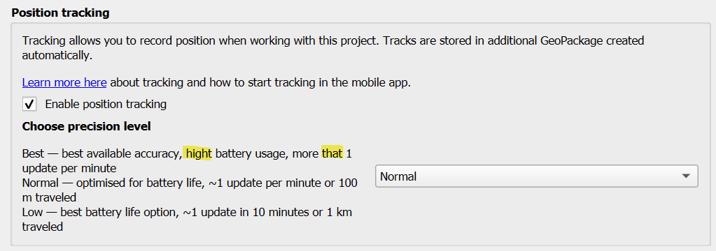 Typos in Position Tracking section of Project Properties · Issue #545 · MerginMaps/qgis-plugin ...