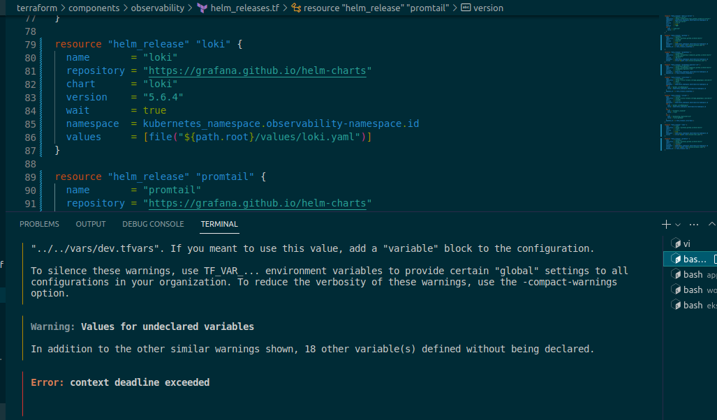 Context deadline exceeded error when destroying Grafana Loki with Terraform · Issue #9770 ...