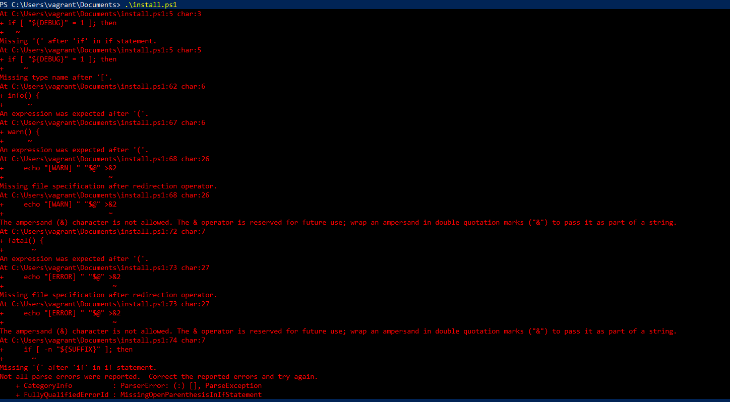 Windows Installer script output is not helpful if run as regular user ...