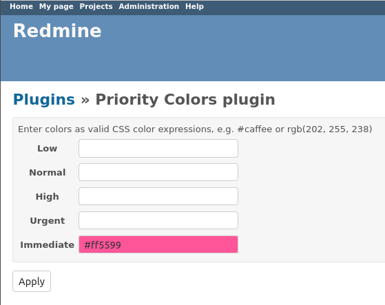 GitHub - rnoennig/priority-colors: Redmine plugin to specify a background color for any priority