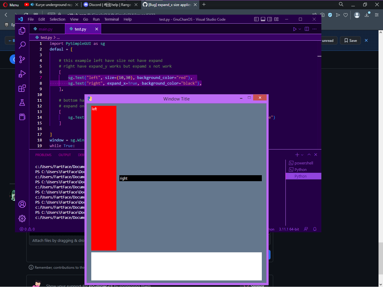 [Bug] expand_x size applies to multiple elements in layout · Issue #6132 · PySimpleGUI ...